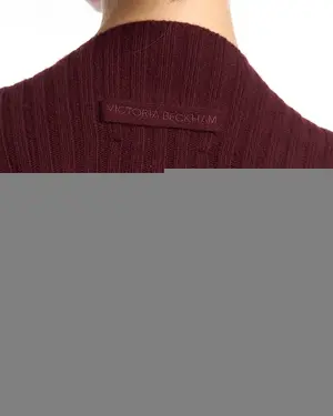 Victoria Beckham Ribbed Merino Wool And Cashmere Jumper - Acai