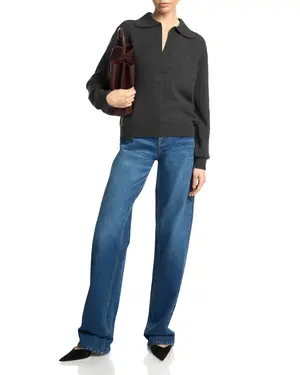 Victoria Beckham Polo Collar Jumper - Ore Melange
