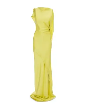 Victoria Beckham Sleeveless Draped Gown - Chartreuse
