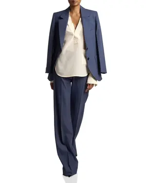 Victoria Beckham Silk V-neck Blouse - Ivory