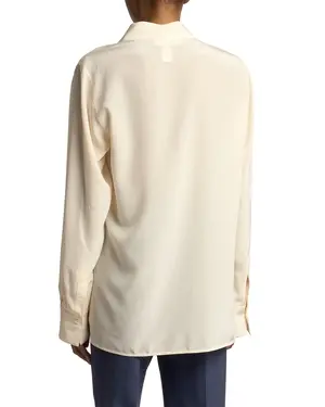 Victoria Beckham Silk V-neck Blouse - Ivory