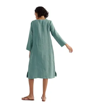SEASALT CORNWALL Dew Drop Linen Midi Dress - Sardine