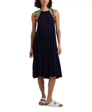 Chinti & Parker Cotton Cherry Tie Strap Swing Dress