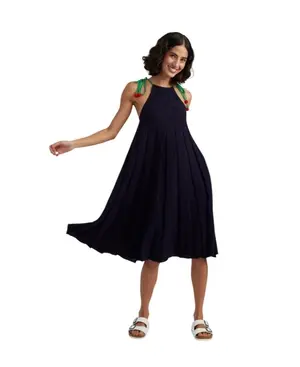 Chinti & Parker Cotton Cherry Tie Strap Swing Dress