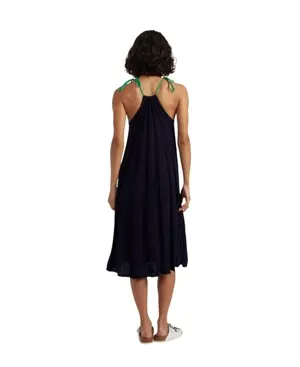 Chinti & Parker Cotton Cherry Tie Strap Swing Dress