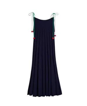 Chinti & Parker Cotton Cherry Tie Strap Swing Dress