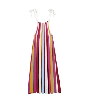 Chinti & Parker Cotton Rainbow Swing Dress - Red