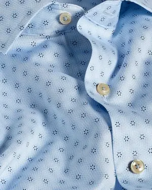 David Donahue Geometric Print Sport Shirt