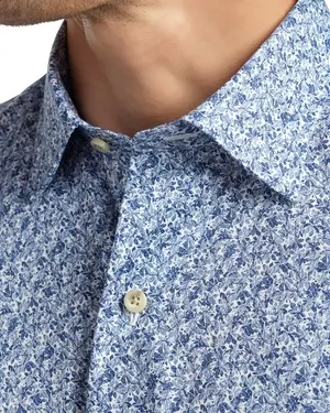David Donahue Botanical Print Shirt
