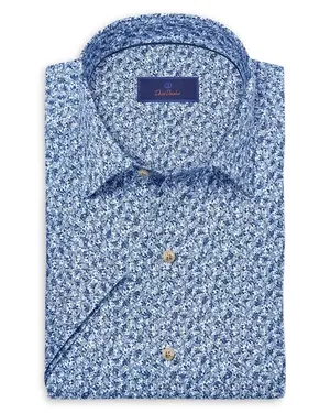 David Donahue Botanical Print Shirt