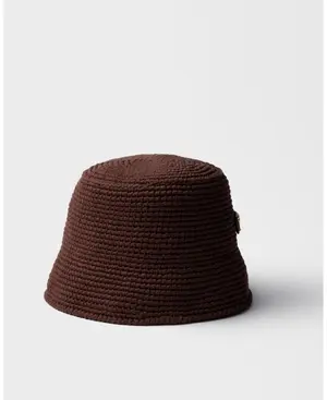Prada Crocheted Bucket Hat - Brown