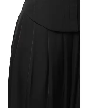 JLUXLABEL Clara Wide Leg Pleated Trousers - Black