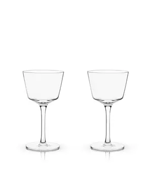 VISKI Raye Crystal Angled Nick & Nora Glasses, Set Of 2 - Clear
