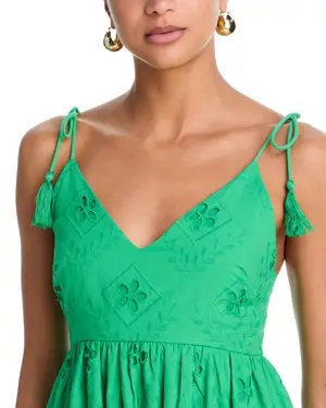 Aqua Embroidered Midi Dress