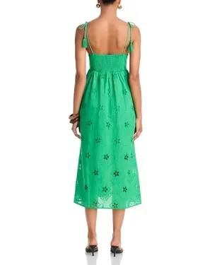 Aqua Embroidered Midi Dress