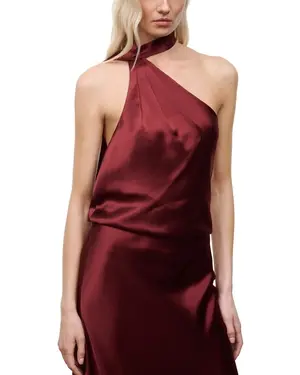 Staud Estelle Tie Neck Maxi Dress - Pinot