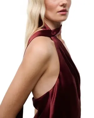 Staud Estelle Tie Neck Maxi Dress - Pinot