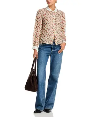 Sea Viera Floral Print Pleated Top