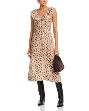 Sea Viera Ruffled Floral Midi Dress