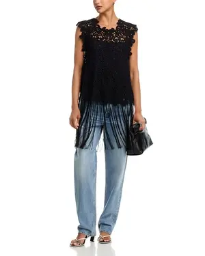 Sea Alina Halter Top With Fringe Detail