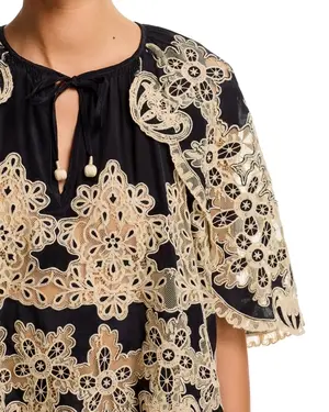 Sea Gracelyn Embroidered Cape Top