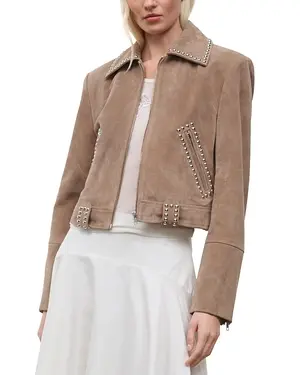 Staud Embellished Suede Jacket
