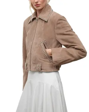 Staud Embellished Suede Jacket