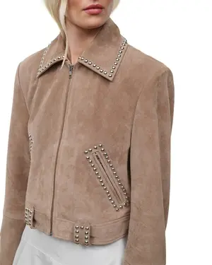 Staud Embellished Suede Jacket
