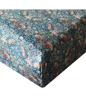 COCO & WOLF Liberty Fabric Fitted Sheet, Twin - Strawberry Thief