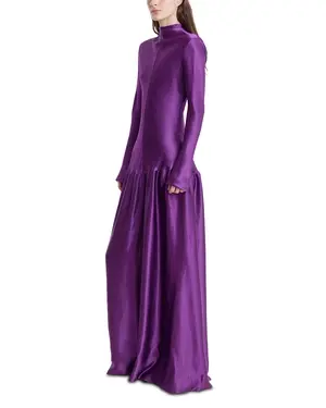 FFORME Mila Bias Cut Long Sleeve Maxi Dress - Violet