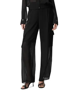 Pinko Casteggio Georgette Cargo Pants - Black
