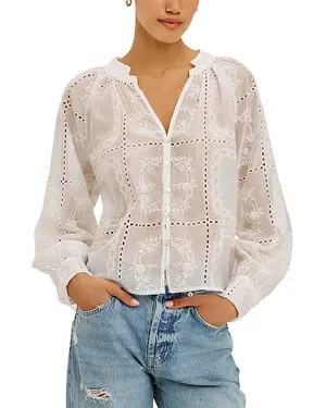 White Embroidered Blouses