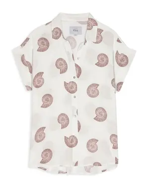 Rails Farrah Linen Blend Shell Print Shirt
