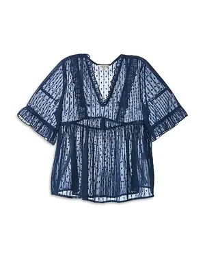 JOVONNA LONDON Lace Short Sleeve Blouse - Navy