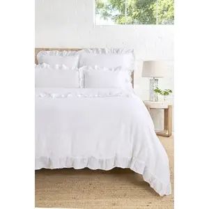 POM POM AT HOME Charlie Ruffle Duvet Set, Twin/twin Xl - White