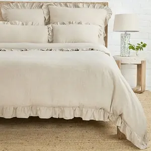 POM POM AT HOME Charlie Ruffle King Sham - Flax
