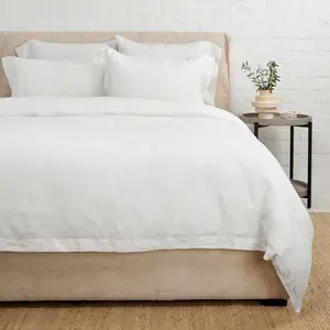 POM POM AT HOME Parker Linen Duvet Set, Queen - White