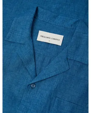 Frescobol Carioca Angelo Textured Linen Shirt - Teal