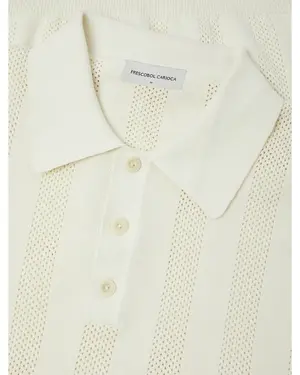 Frescobol Carioca Vidal Perforated Stripe Polo Shirt