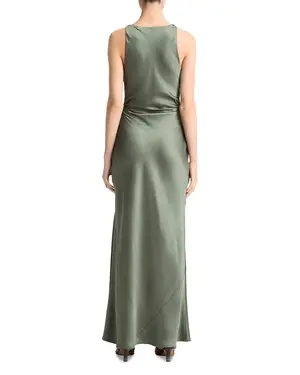 Vince Cowl Neck Twist Shoulder Maxi Dress