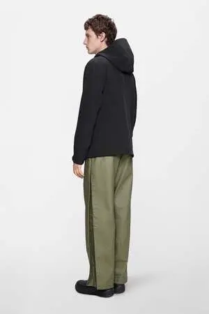 Rains Suva Softshell Jacket With Hood And Drawstring Detail - Black