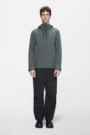 Rains Suva Softshell Jacket With Hood And Drawstring Detail - Grey