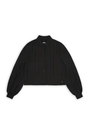 Rains Quilted Bomber Jacket - Black