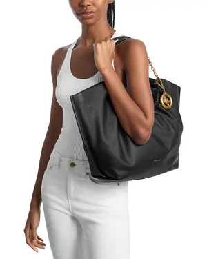 Michael Kors Indie Leather Cinch Tote - Black