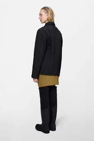 Rains Banja Liner Overshirt Quilted Nylon Jacket - Black