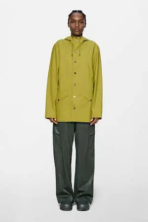 Rains Rains Waterproof PU Jacket With Drawstring Hood And Fishtail Hem Glow