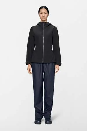 Rains Suva Softshell W Jacket Waterproof Zip-up With Drawstring Hem - Black