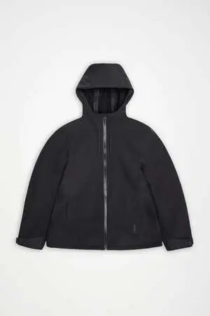 Rains Suva Softshell W Jacket Waterproof Zip-up With Drawstring Hem - Black