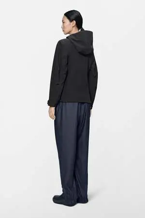 Rains Suva Softshell W Jacket Waterproof Zip-up With Drawstring Hem - Black