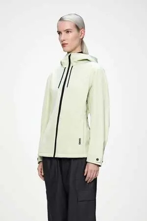 Rains Suva Softshell W Jacket Waterproof Zip-up With Drawstring Hem - Green